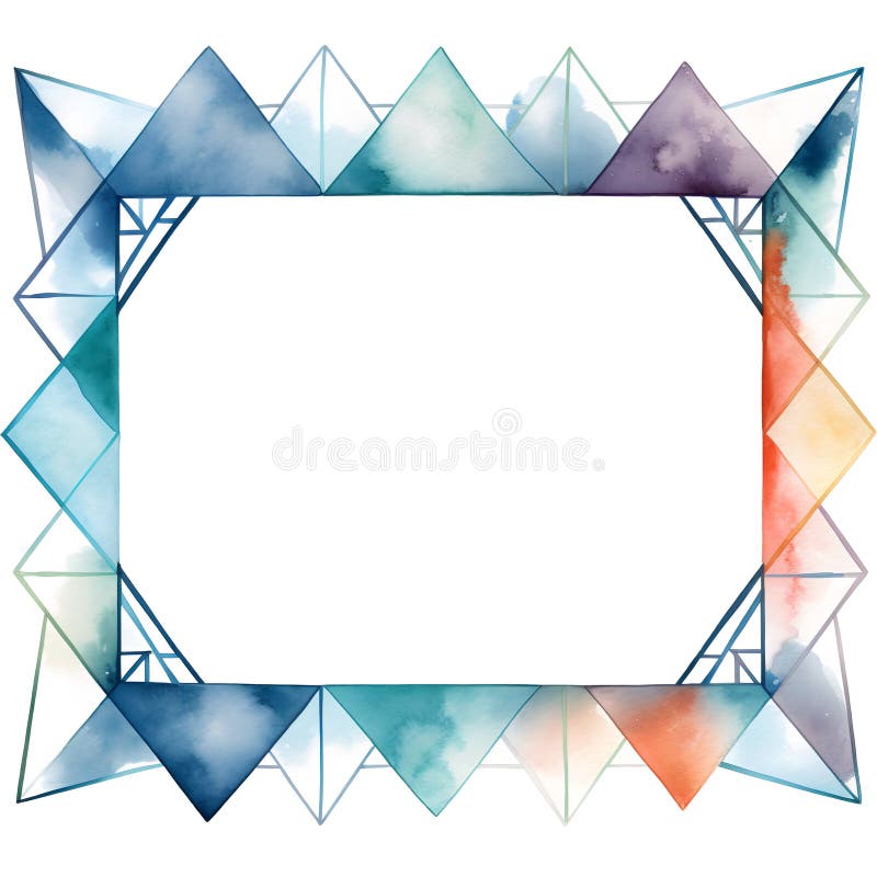 Rectangular Frame in Watercolor Painting Style Stock Illustration ...