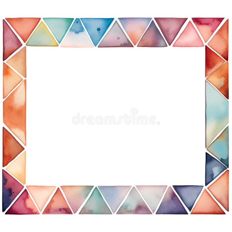 Rectangular Frame in Watercolor Painting Style Stock Illustration ...