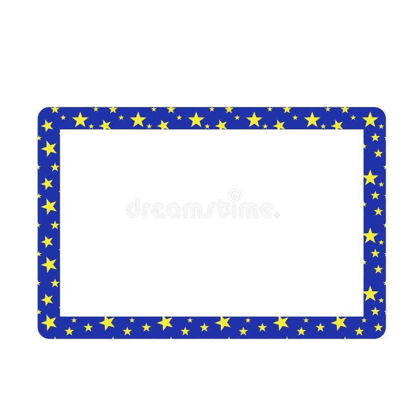 Rectangular Frame. Yellow Stars on a Blue Background Stock Illustration ...
