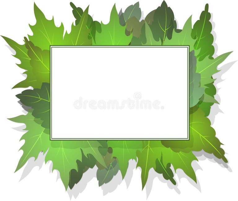Rectangular Frame for Your Design on a Background of Green Leave Stock ...