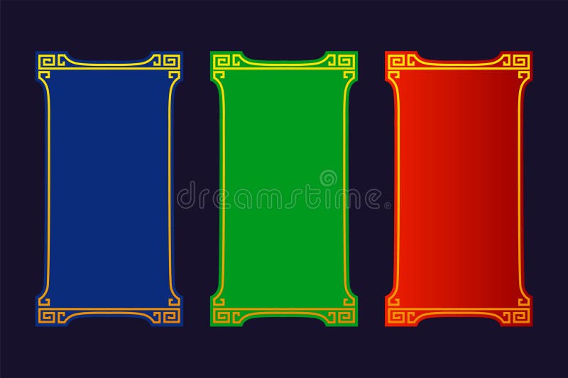 Rectangular Frames with Ornament. Frames are Designed in Three Colors ...