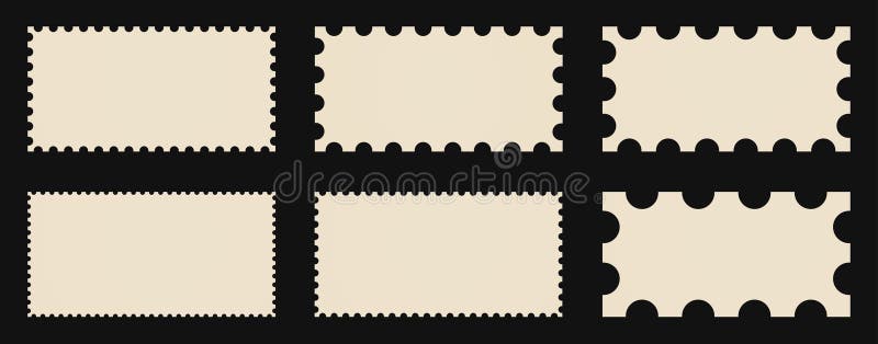 Rectangular Frames for Postage Stamps. Set of Borders for Letters ...