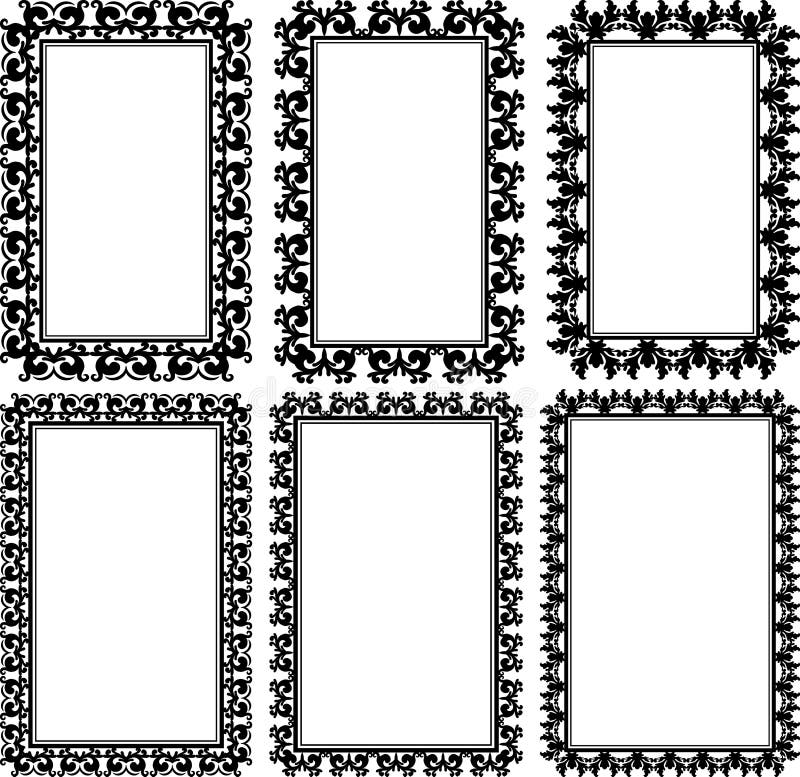 Set of Rectangular Frames Framed by Plants for Posters, Cards ...