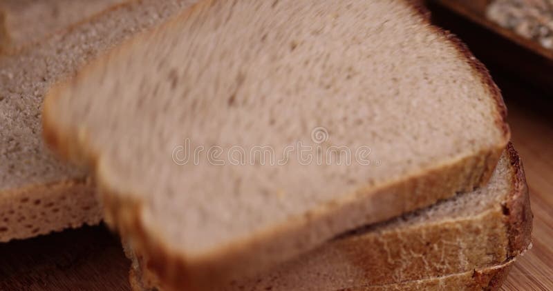 Rectangular Fresh and Soft Bread on the Table Stock Footage - Video of ...
