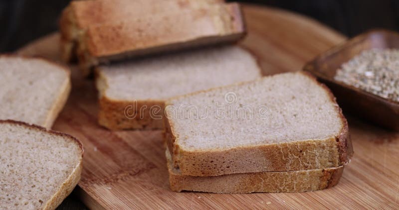 Rectangular Fresh and Soft Bread on the Table Stock Footage - Video of ...
