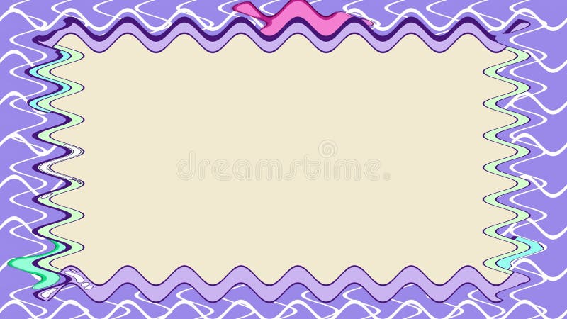 Rectangular Full Wavy Blue with White Lines Horizontal Frame on Bright ...