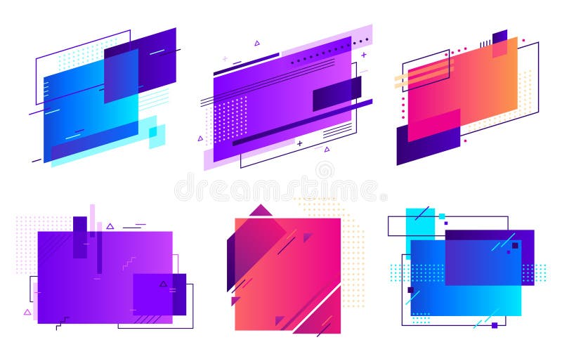 Rectangular Geometric Badges. Trendy Frame, Minimal Design and Abstract ...