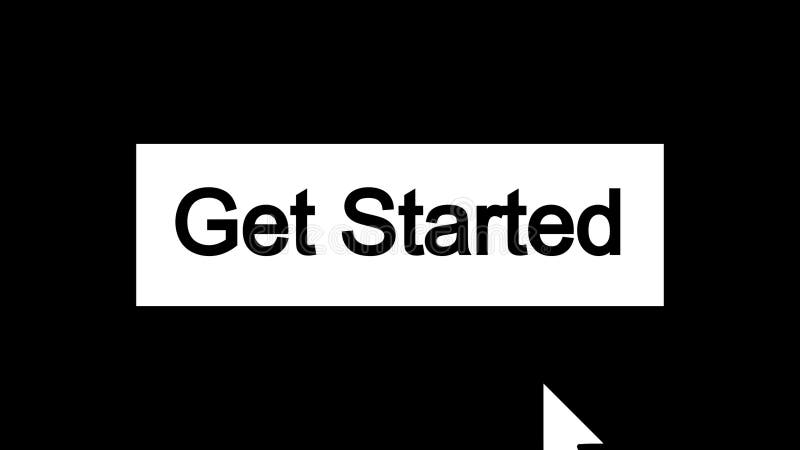 Rectangular Get Started Button Animation, Black and Yellow Stock Video ...