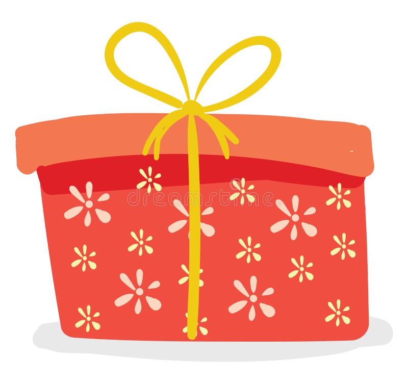 A Rectangular Present Box with Beautiful Decorative Paper Tied with a ...