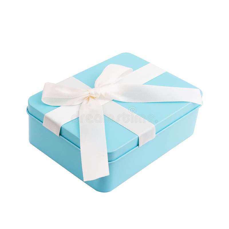 Rectangular Gift Box with White Bow Stock Photo - Image of decoration ...