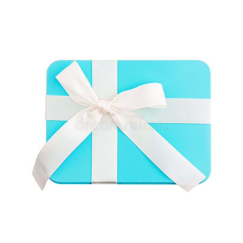Rectangular Gift Box with White Bow Stock Image - Image of single ...