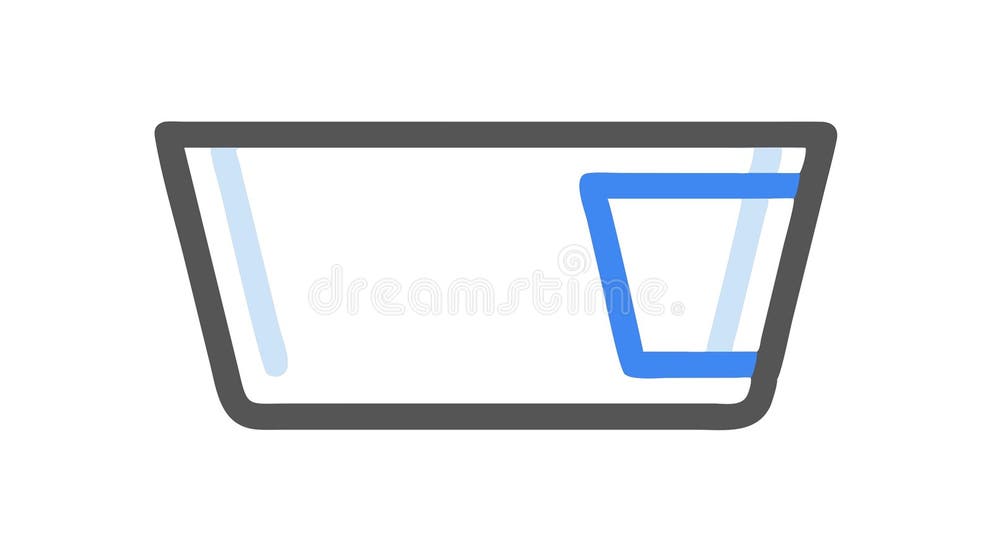 Rectangular Glass Baking Dish Outline Icon, Cookware Tray, Vector ...