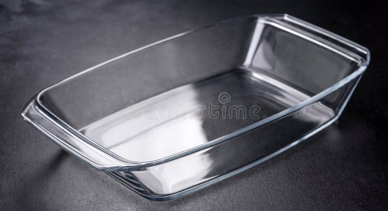 A Rectangular Glass Empty Dish for Baking on a Dark Concrete Background Stock Photo - Image of ...