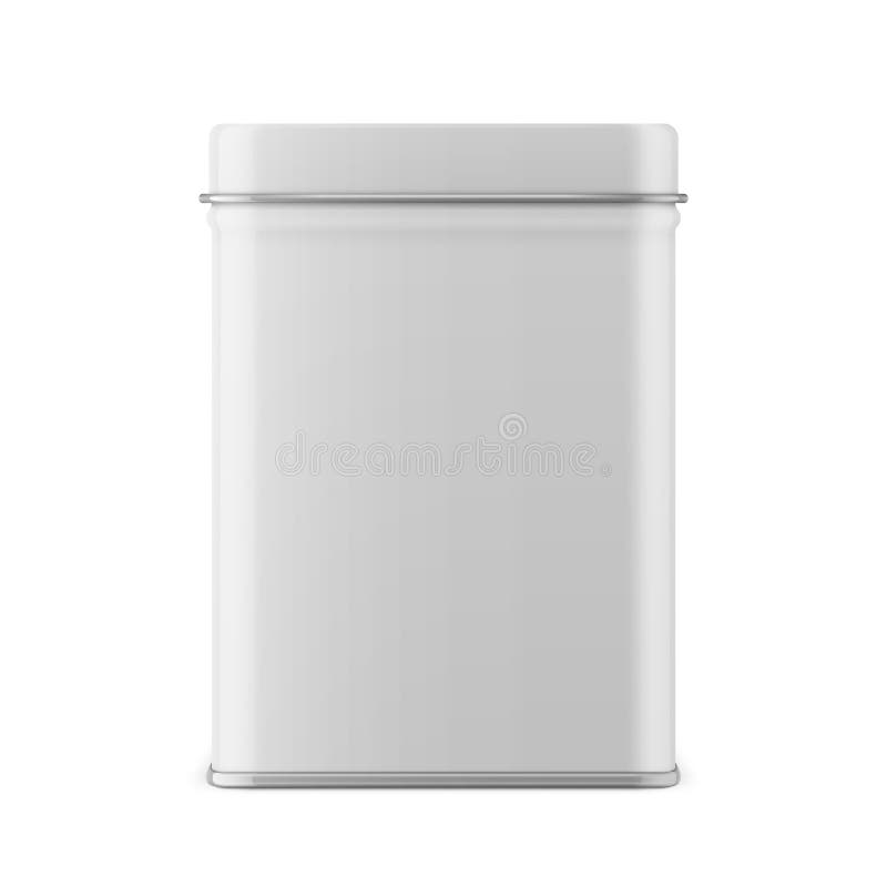 Rectangular Glossy Tin Can Template. Stock Vector - Illustration of ...