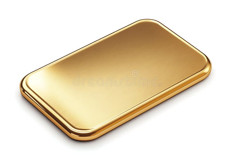Rectangular Gold Brushed Metal Plate Isolated Stock Illustration ...