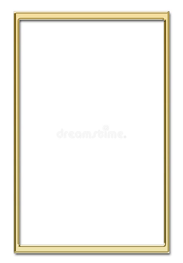 Rectangular Gold Frame 3d Illustration Stock Illustration ...