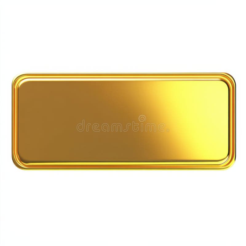 Rectangular Golden Banner with Defined Edges for Graphic Design Stock ...