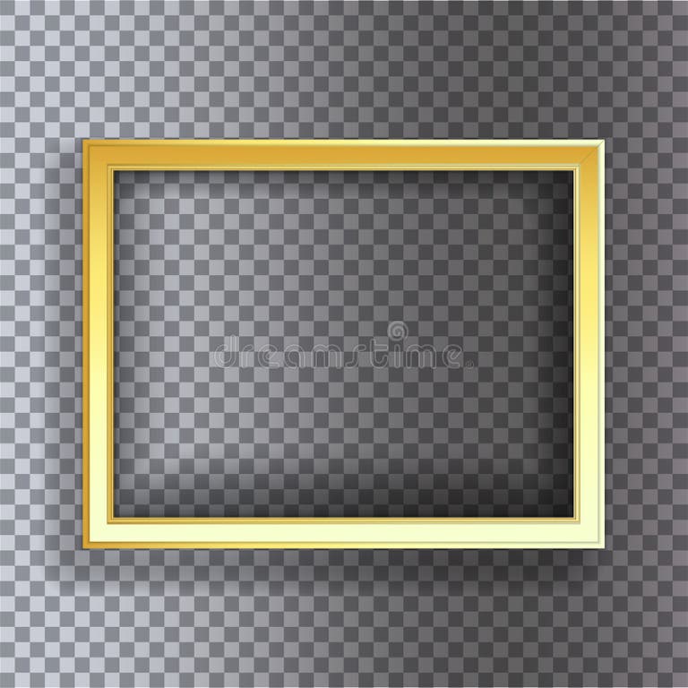 Rectangular Golden Frame with a Sleek, Metallic Finish Stock ...