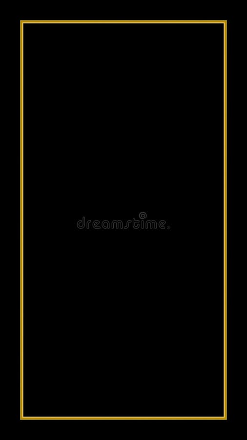 Rectangular Golden Frame Story on the Black Background Stock Vector ...