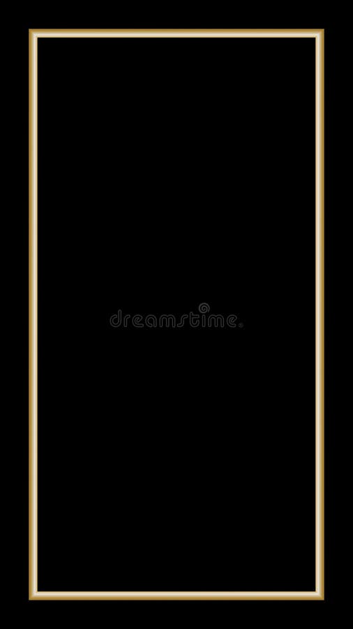 Rectangular Golden Frame Story on the Black Background Stock Vector ...