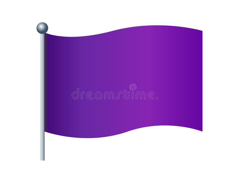 Rectangular Gradient Violet, Purple Flag Icon with Silver Pole Stock ...