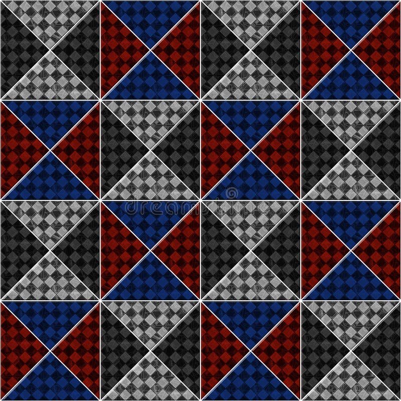 Rectangular Graphics, Blue and Red Tones, Modern Style, Seamless ...