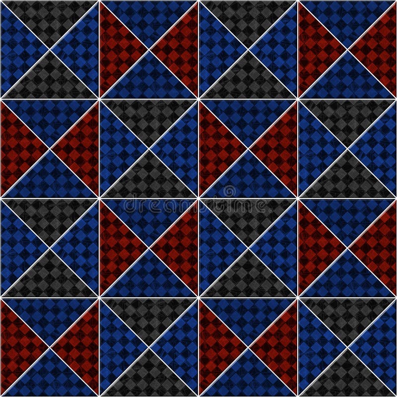 Rectangular Graphics, Blue and Red Tones, Modern Style, Seamless ...