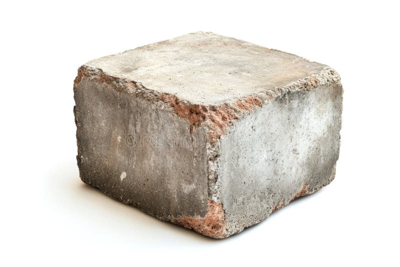 Rectangular Gray Concrete Brick Isolated on White Background ...