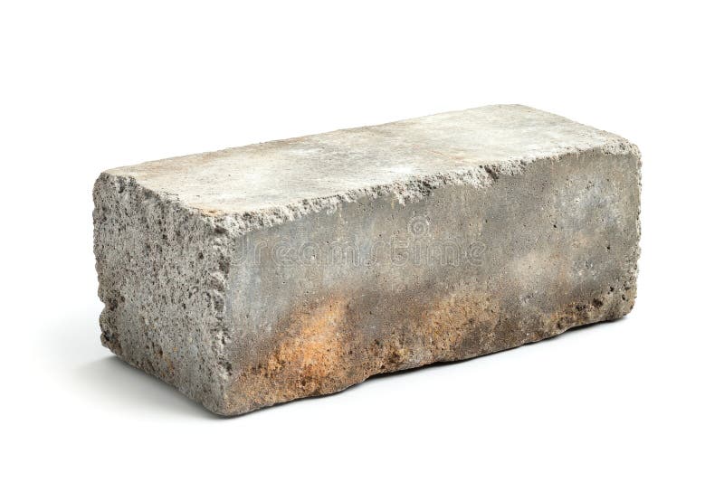 Rectangular Gray Concrete Brick Isolated on White Background ...