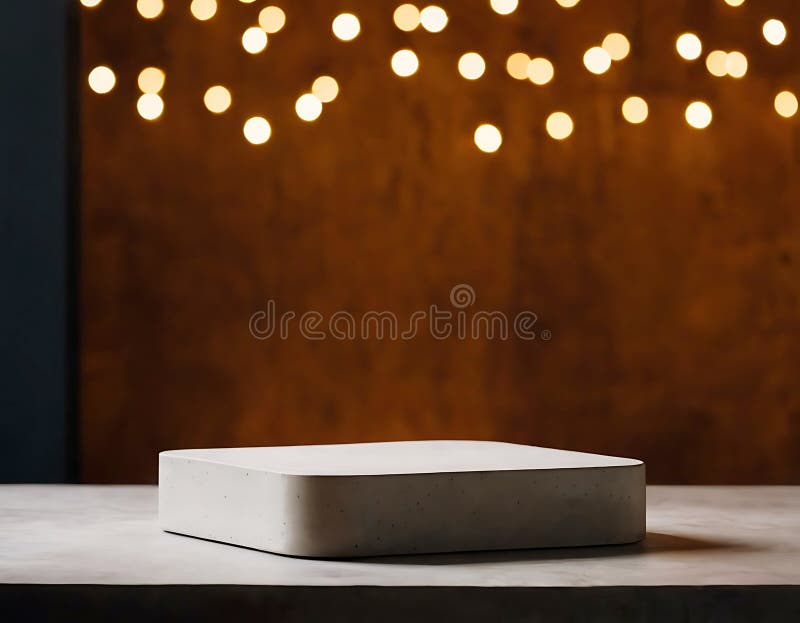 Display Stand - Rectangular Gray Pedestal on Bokeh Background. Stock ...