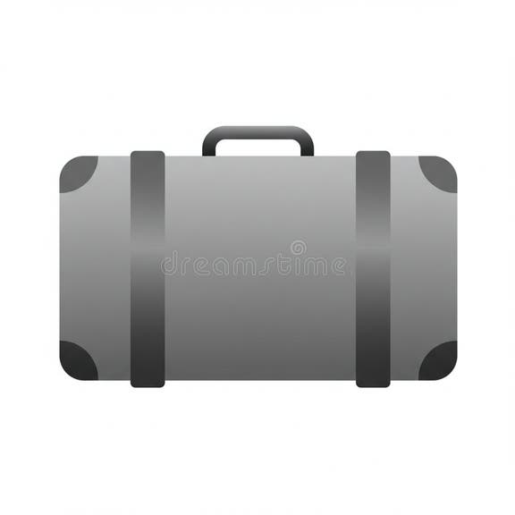 Rectangular, Gray Suitcase with Black Corner Reinforcements and Two ...