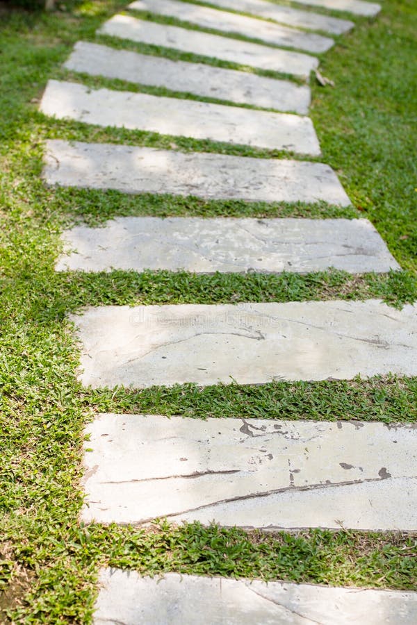 A Rectangular Gray White Stone Walkways. Stock Photo - Image of brick ...