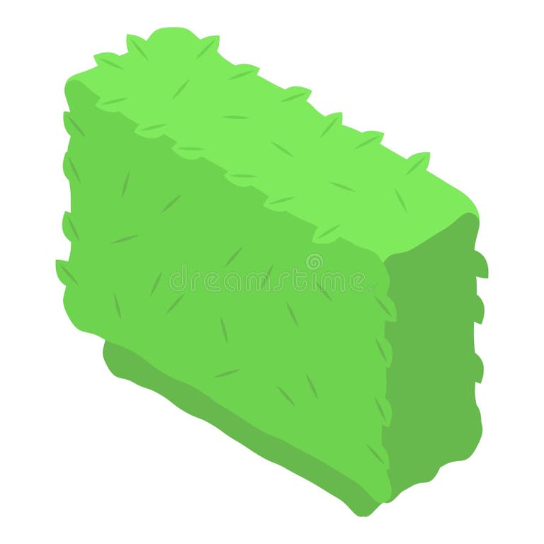 Rectangular Green Hay Bale Sitting in Field Stock Vector - Illustration ...