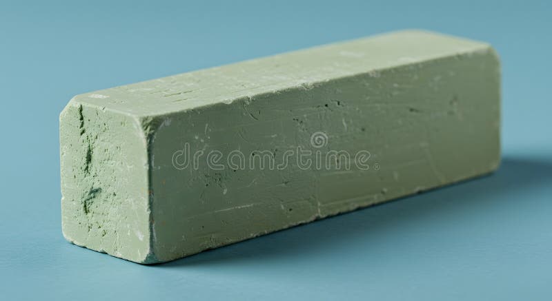 Rectangular Green Polishing Compound Bar on Blue Surface Stock Image ...