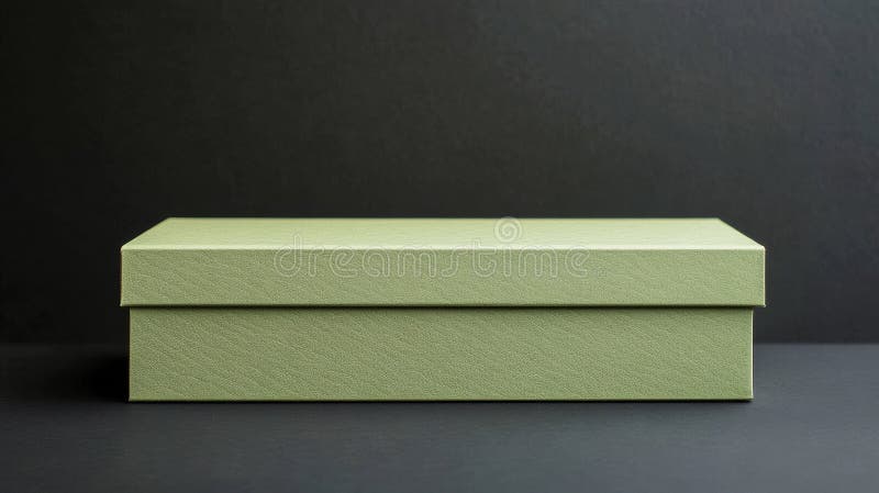 Rectangular Green Sustainable Packaging Box View on Black Background ...
