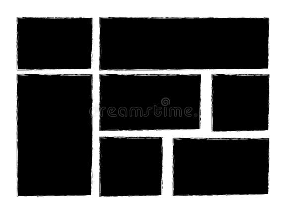 Rectangular Grunge Vector Background. Paint Brush Grunge Shape ...