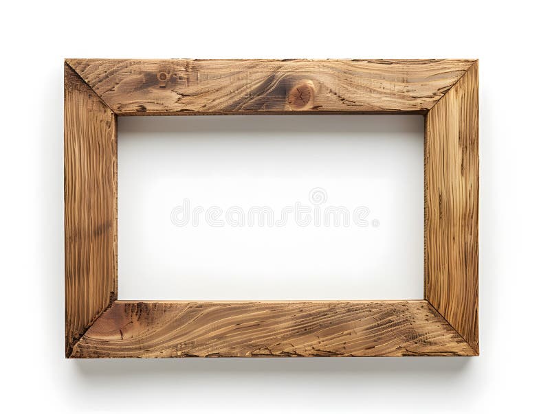 Rectangular Hardwood Picture Frame on White Background for Interior ...