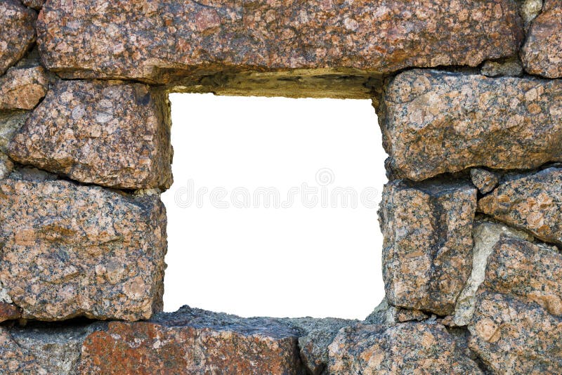 Rectangular Hole in the Wall Made of Natural Stone Stock Image - Image ...