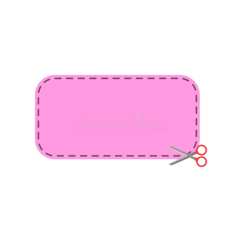 Rectangular Horizontal Blank Frame with Scissors and a Dotted Cut Line ...