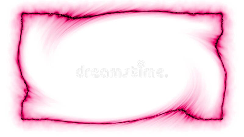 Rectangular Horizontal Curved Glowing Neon Shiny Red Closed Lines Frame ...