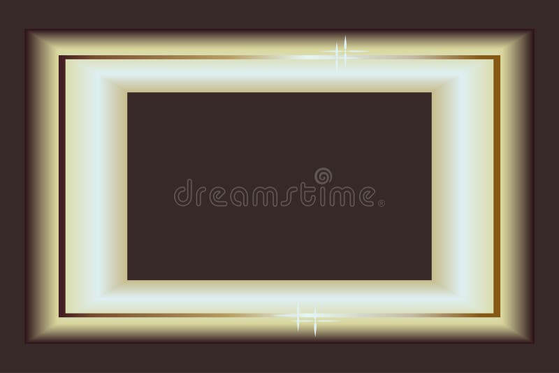 Rectangular Horizontal Golden Wide Frame. Gradient Metallic Shine ...