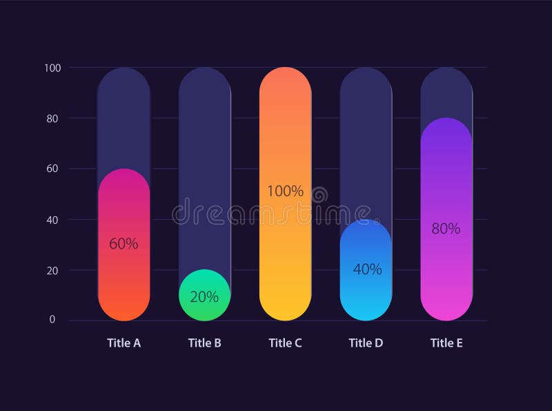 Rectangular Infographic Chart Design Template for Dark Theme Stock ...