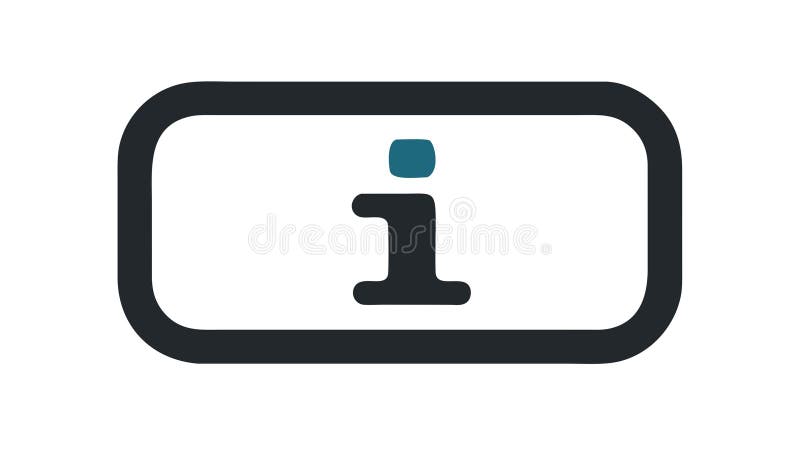 Rectangular Information Box Icon with I Symbol, for Important Notes ...