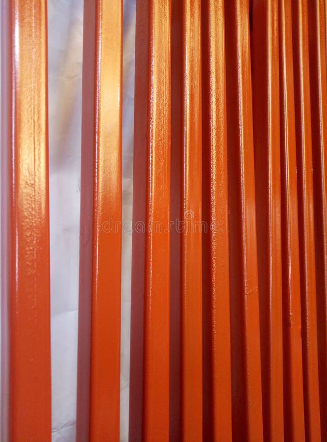 Rectangular Iron Bars Painted Orange for Making Fences Stock Photo ...