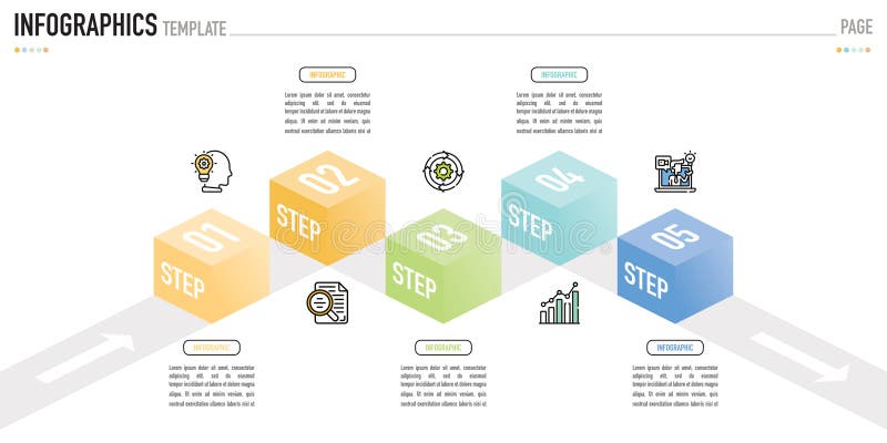 Rectangular Isometric Infographic for Business Presentation Stock ...