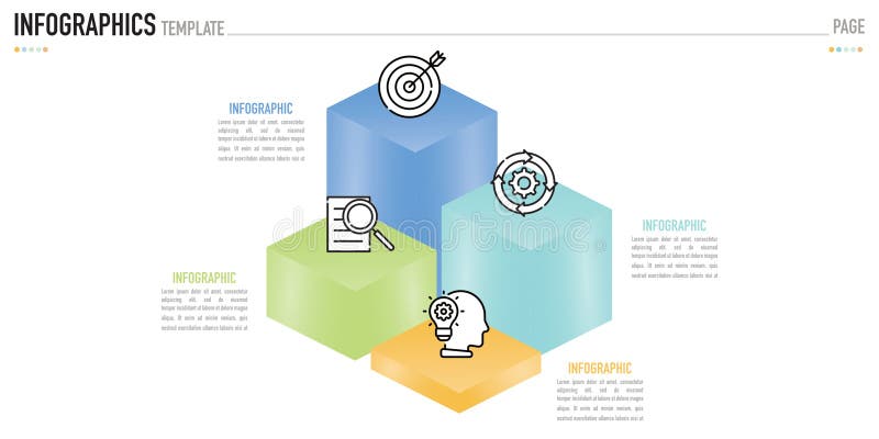 Rectangular Isometric Infographic for Business Presentation Stock ...