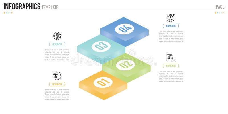 Rectangular Isometric Infographic for Business Presentation Stock ...