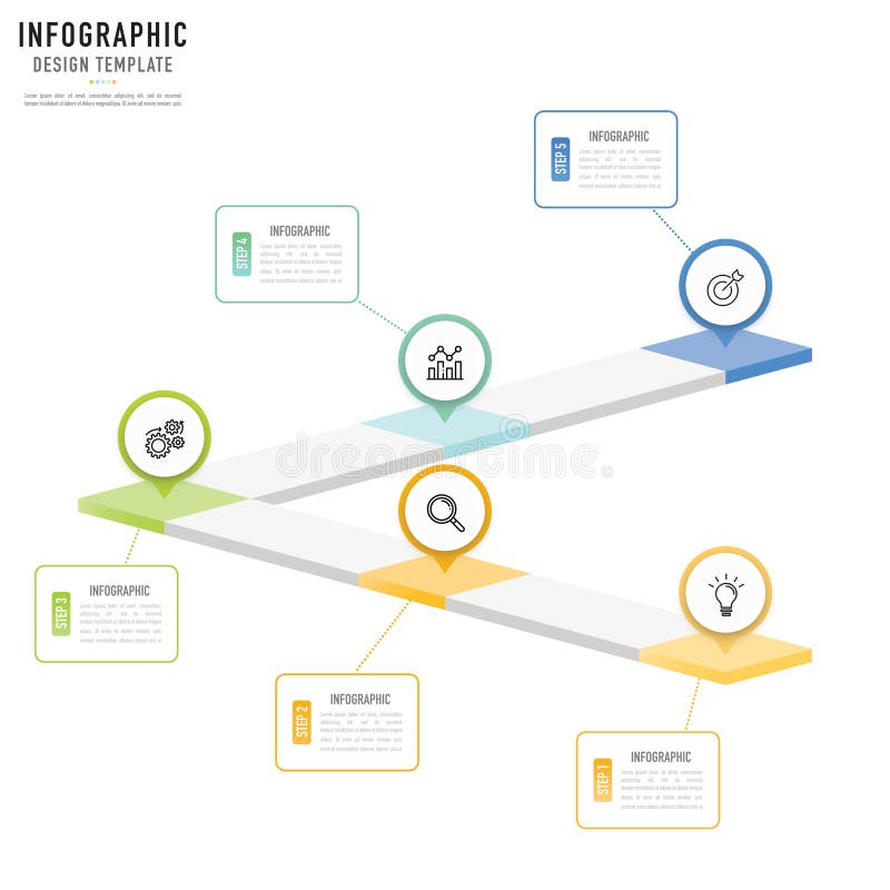 Rectangular Isometric Infographic for Business Presentation Stock ...