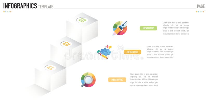 Rectangular Isometric Infographic for Business Presentation Stock ...