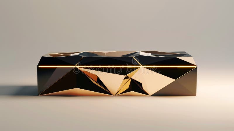 A Rectangular Jewelry Box with Bold Angular Shapes in Shades of Black ...